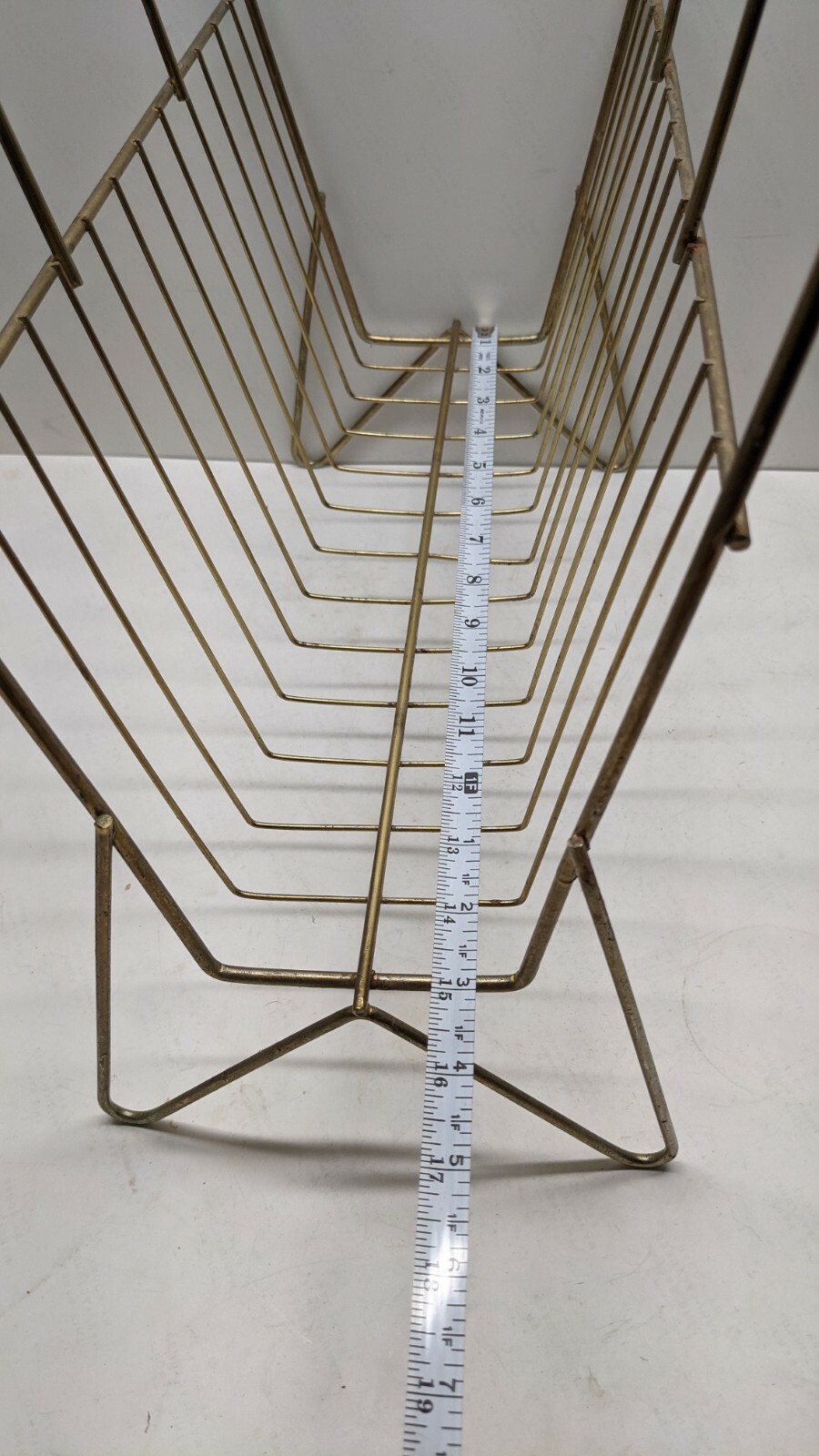 Vintage Mid Century Metal Wire Rack Record LP Album Stand Holder Atomic ...