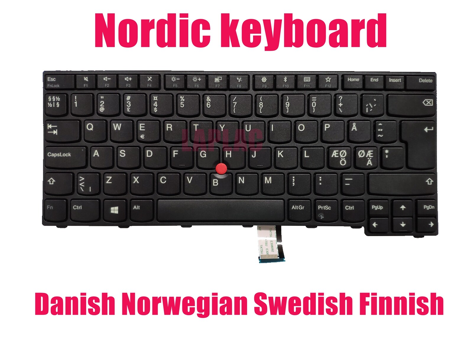 Danish Swedish Norwegian Finnish Nordic keyboard for Lenovo Thinkpad ...