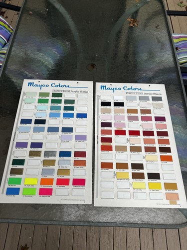 Vintage Mayco Paint Color Chart Lot Board Perfect Touch Acrylic Stains ...