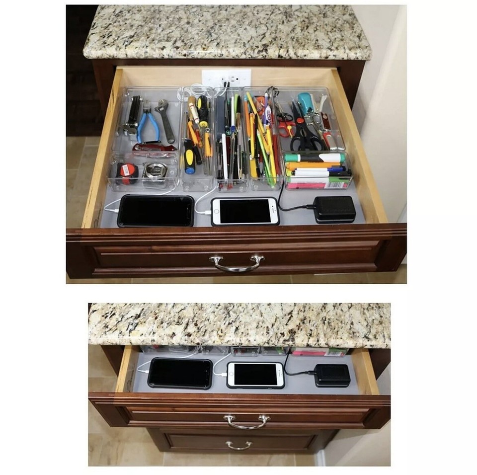 Low-Profile USB-C In Drawer Outlet Drawer Docking Charging Station ...