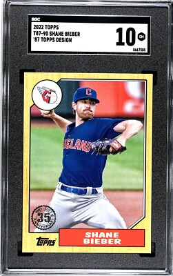 2022 Topps Shane Bieber '87 Topps Design SGC 10 GEM MINT | eBay