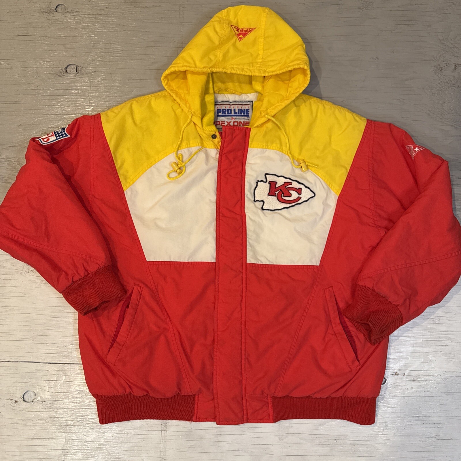 Vintage 90s NFL Pro Line Apex Kansas City Chiefs Full Zip Hooded Jacket ...