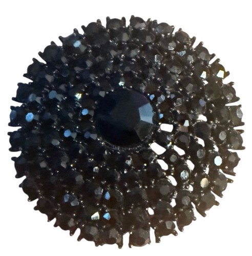 1950’s Vintage Mourning Brooch Signed Weiss, Jet Black Rhinestone ...