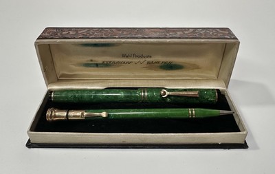 Wahl Eversharp Gold Filled Fountain Pen & Pencil Set Jade Green w/ ORIGINAL Box | eBay