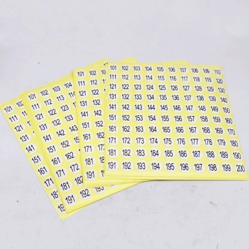 10mm Round Sticky 101-200 Numbers Stickers Small Garment Numbered ...