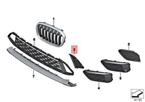 Genuine BMW X1 F48 F49 X1 16d 18d 18dX 18i Cover Grille Middle Left ...