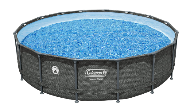 Round Metal Frame Above Ground Pool Set . Coleman Power Steel 16 ft. x ...