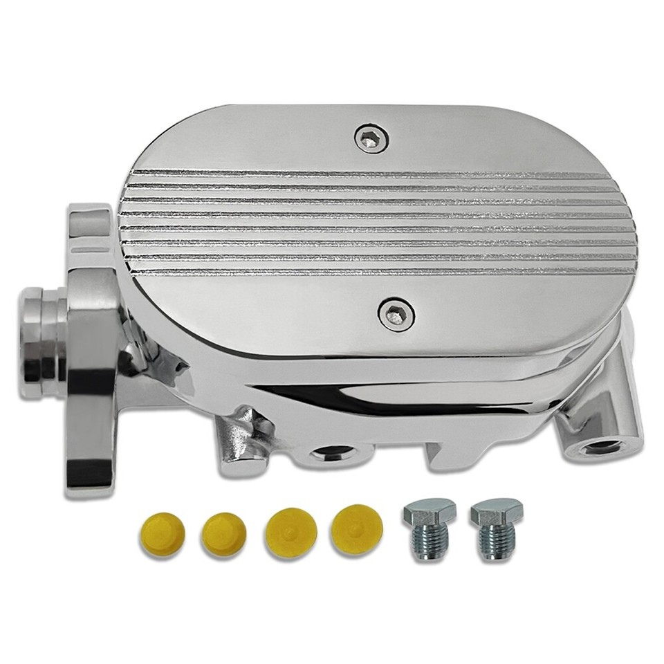 8" Chrome Dual Diaphragm Brake Booster and Chrome Finned Cap Master ...