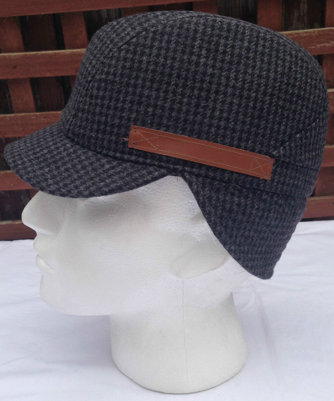 KANGOL Angle Tweed Havelock Hat - BLACK K0741LX Winter Wool Earlap MADE ...