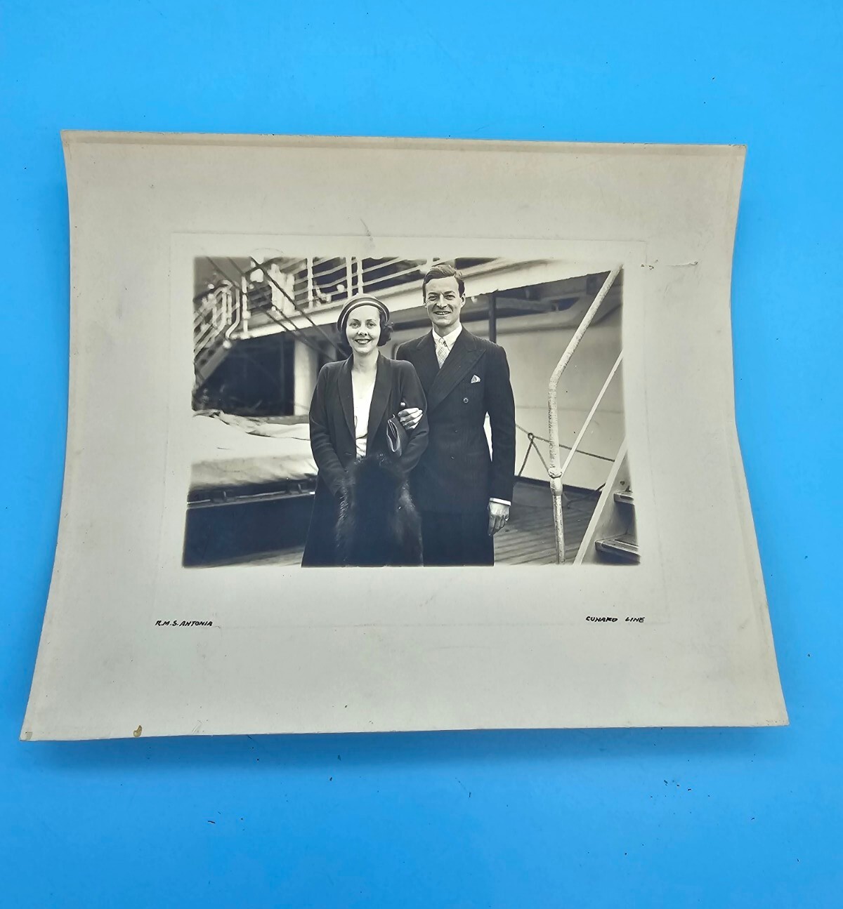 Cunard Line RMS Antonia Ocean Dock Couple Photo August 1932 | eBay
