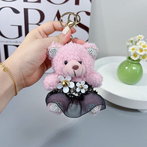 Lovely Fluffy Skirt Teddy Bear Keyring Fun Key Chain Pendant Plush ...