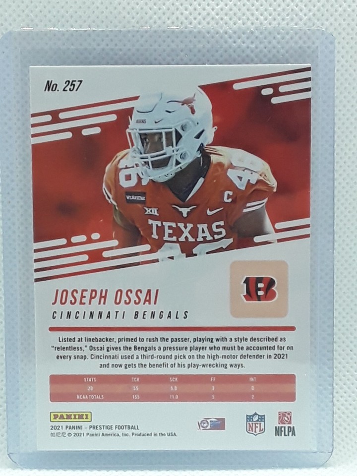 Joseph Ossai 2021 Prestige Football - #257 RC - Cincinnati Bengals ...