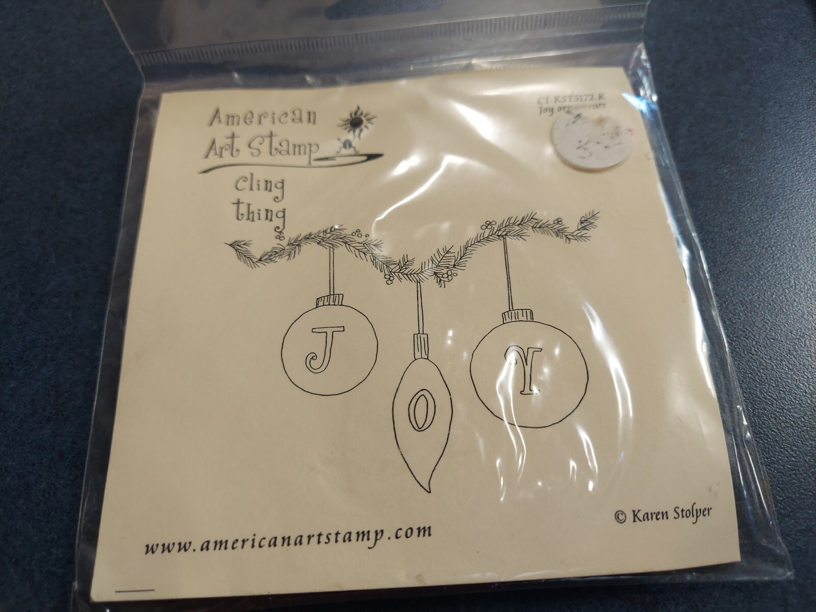 American Art Stamp Cling Thing Rubber Stamp Karen Stolper Joy Ornament ...