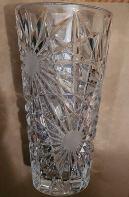 Vintage 8'' Bohemian Triple Molded Crystal Glass Vase - .Mint Condition ...