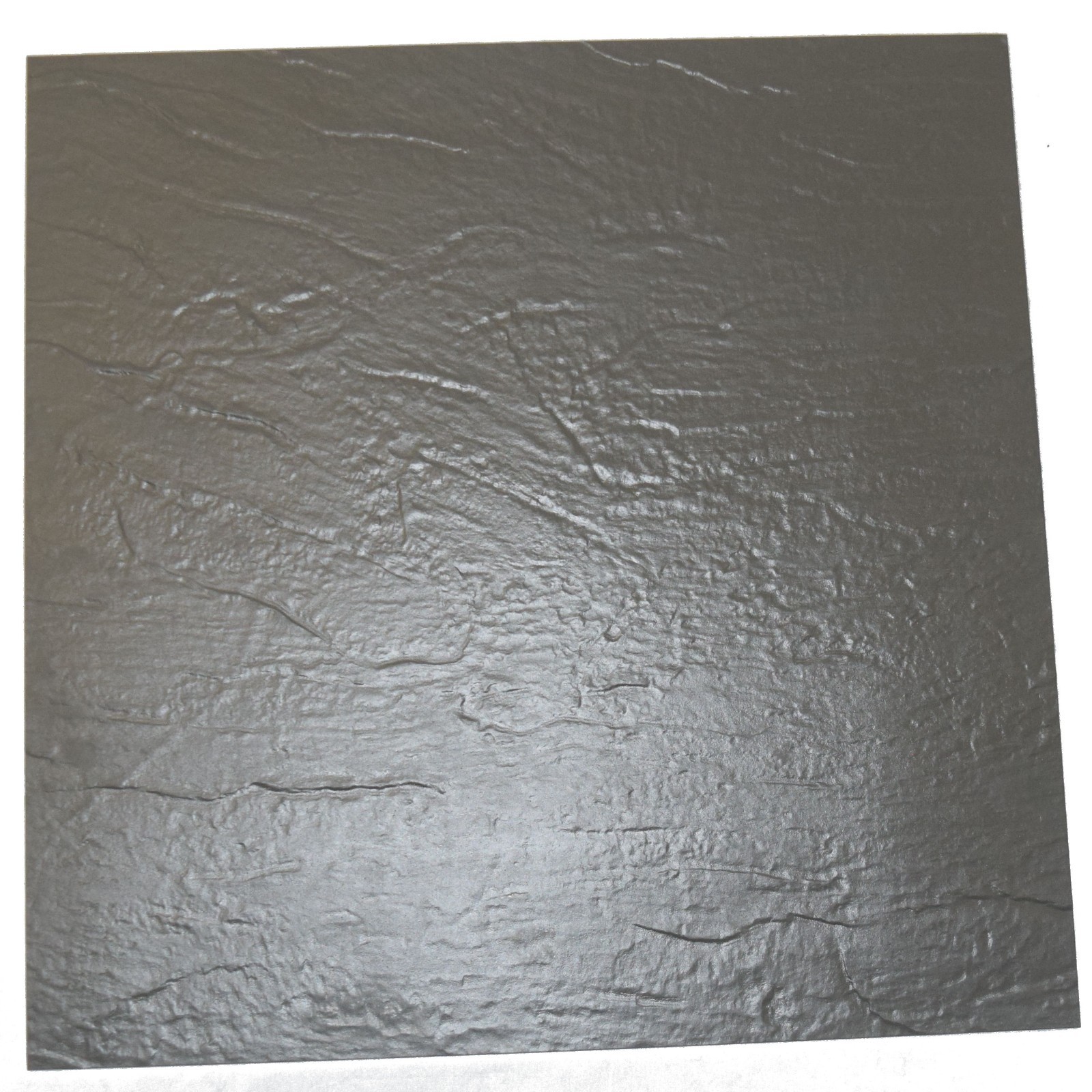 Grey Slate Finish Deluxe Super Heavy Quality Rubber Floor Tiles 50 x ...