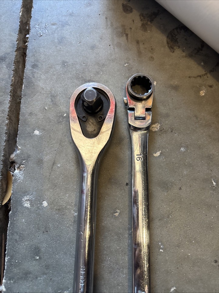 A) Broken Lot Of Misc Tools, GearWrench, Ratchets, Mountain, Sockets ...