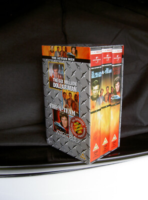 UNIVERSAL PLAYBACK VHS BOX SET ACTION MEN KNIGHT RIDER A-TEAM SIX ...