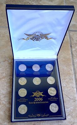 2006-P & D 25c STATE QUARTER 10-coin COLLECTION USCG w/ case & box | eBay