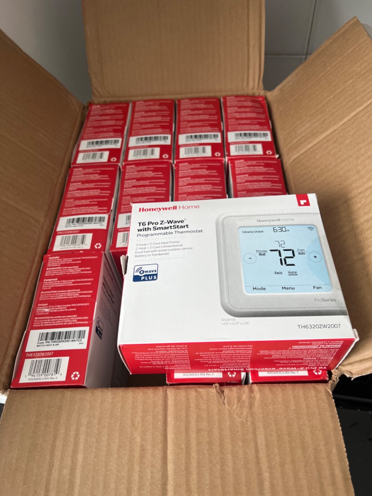 Honeywell T6 Pro Z-Wave with SmartStart Programmable Thermostat ...
