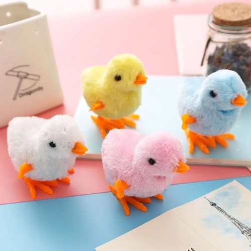 Random Color Easter Running Chick Jumping Plush Animals Toy Wind Up ...