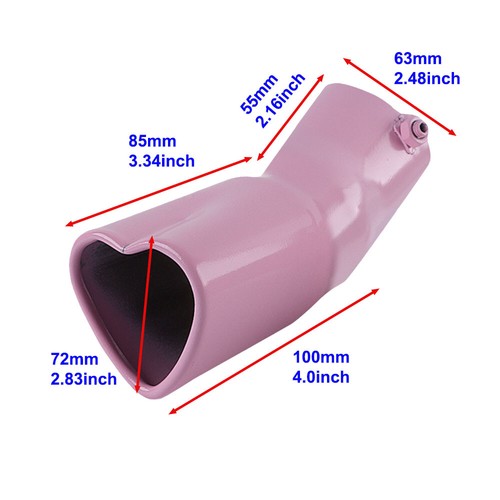 JDM Pink Heart Shaped Stainless Steel Car Exhaust Muffler Tip Cover ...