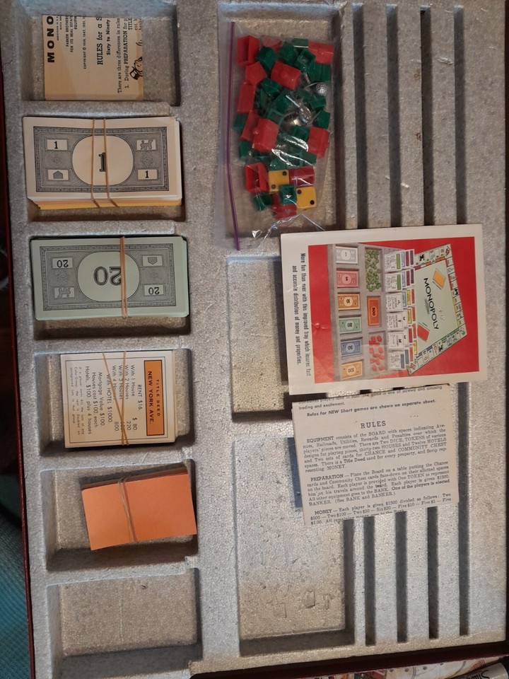 VINTAGE PARKER BROTHERS 1964 MONOPOLY BOARD GAME RED BOX | eBay