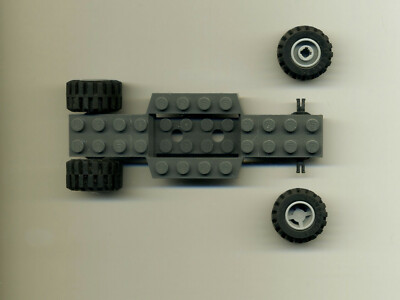 Lego-52036-Fahrgestell-Unterbau-4 x 12 x 3/4-Grau/DkStone-Mit Reifen ...
