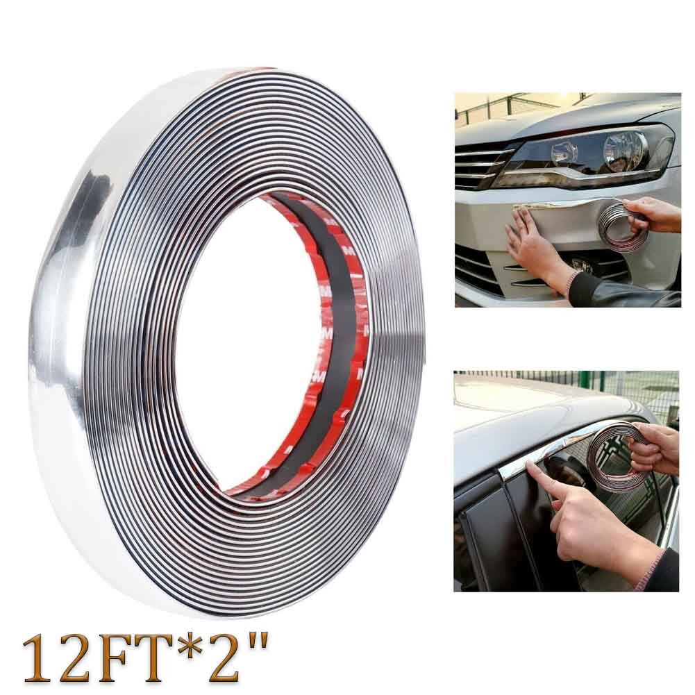 10ft Chrome Molding Trim 2'' Wide Automotive Trunk Body Side Bumper ...