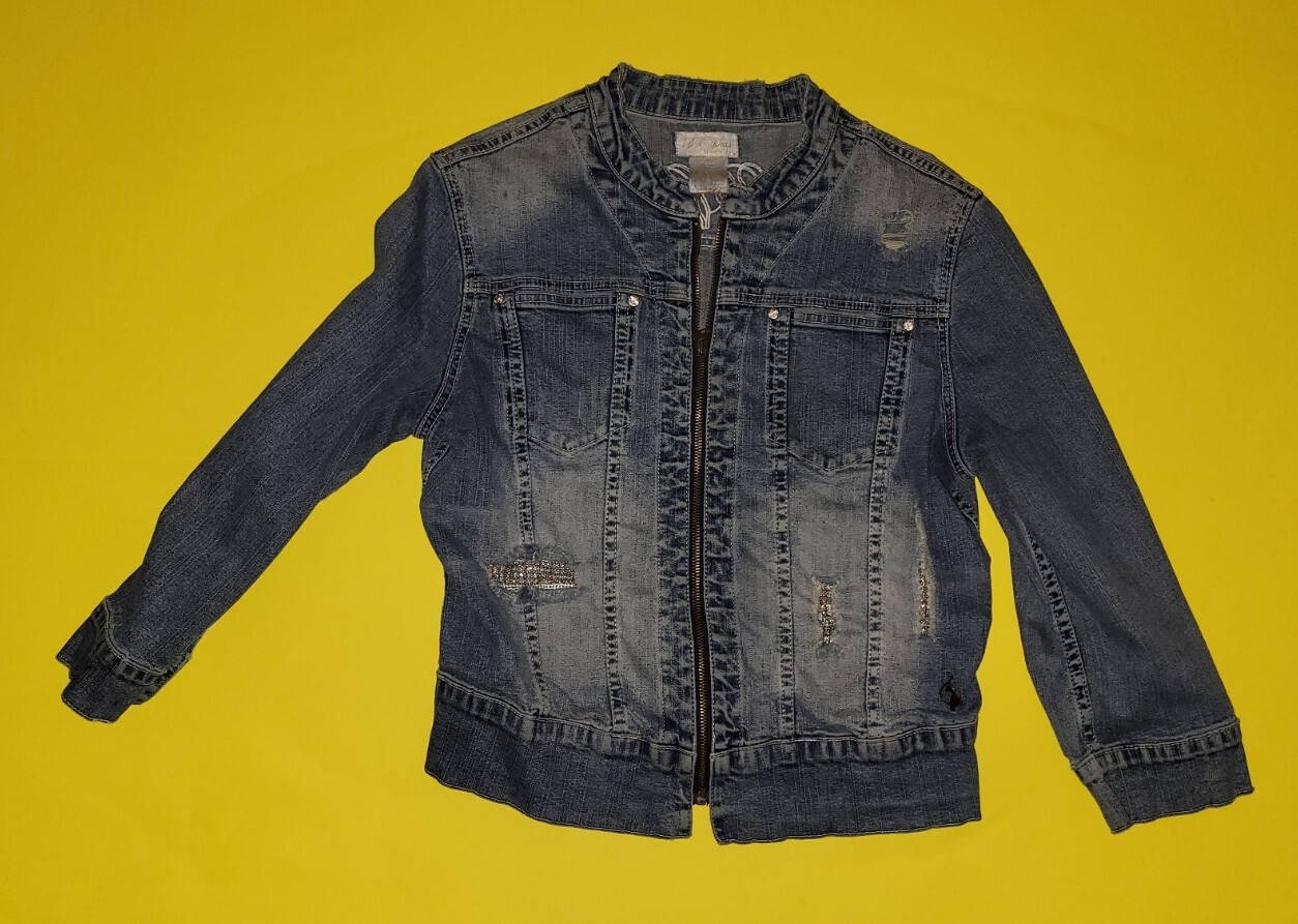Vintage Baby Phat Blinged Out Blue Denim Zip Jean Jacket Y2K ...