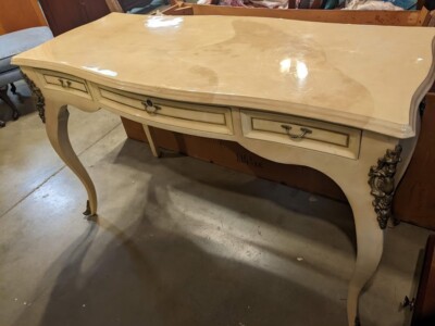 King Louis XV Provincial Executive Cream Writing Desk 48"X30"X21" Pre ...