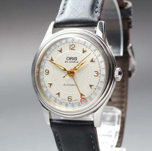 [N MINT] Vintage Oris Pointer 7470 34mm White Dial 25J Date Automatic ...