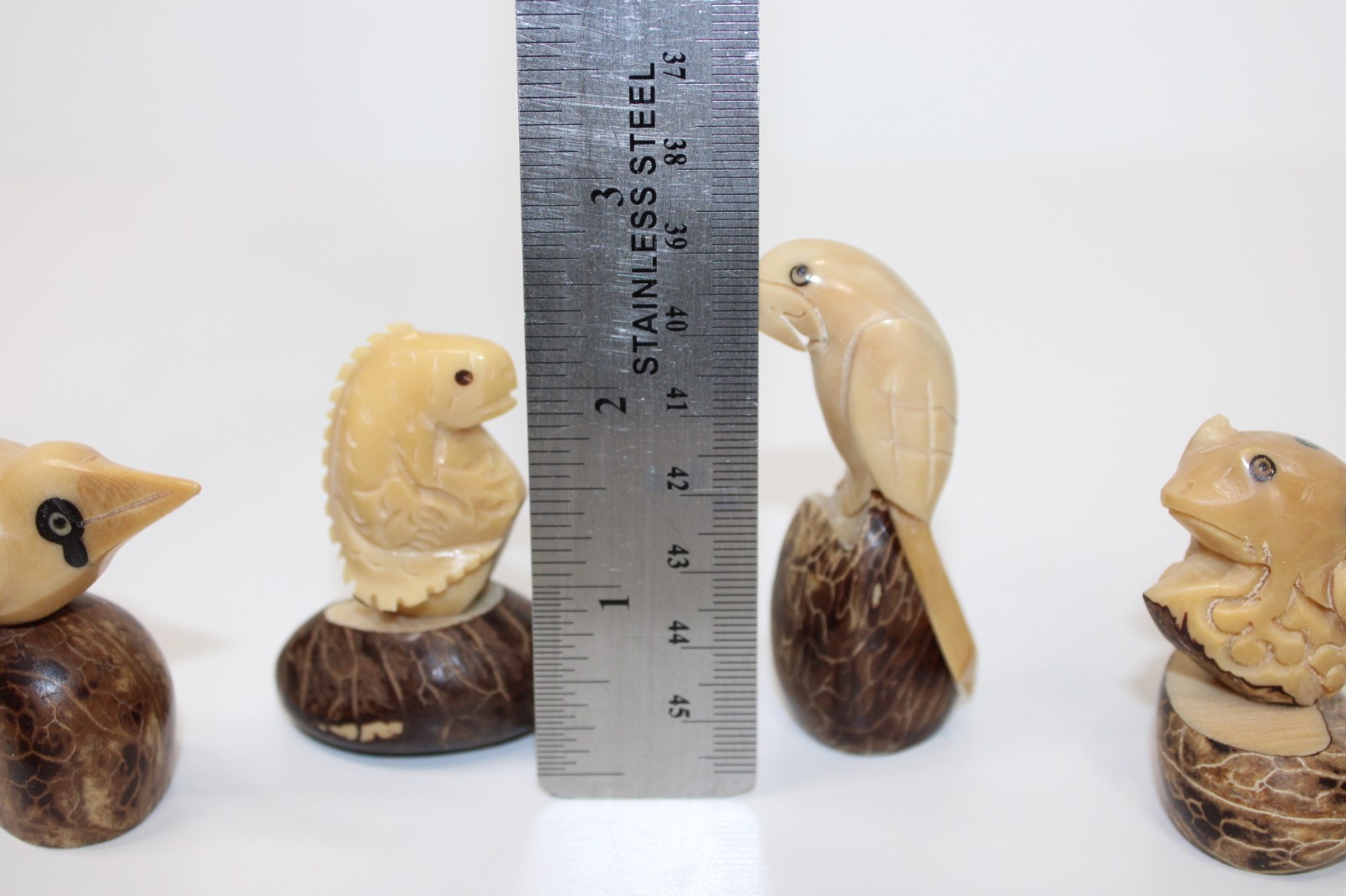 Vintage 6 Tagua Nut Carved Figurine Vegetable Root Ocean Hand Carved ...
