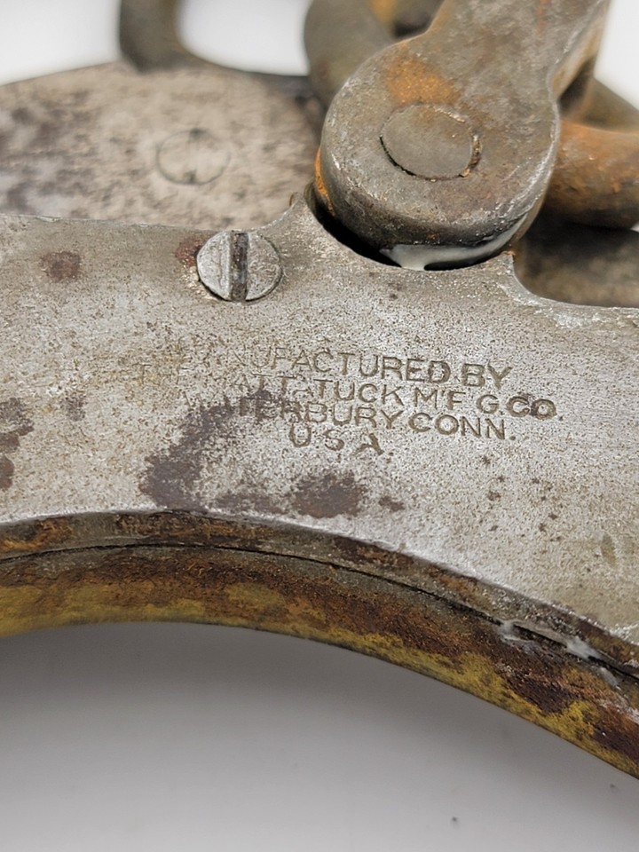 Rare Antique Late 19th C Pair Of Original Mattatuck Co. USA Handcuffs ...