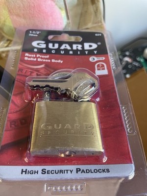 12 New Guard Security Rust Proof Solid Brass 3 Keys High Security ...