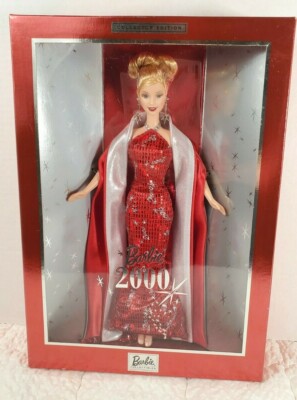 NEW Barbie 2000 Holiday Barbie Collector Edition Red Dress Mattel ...
