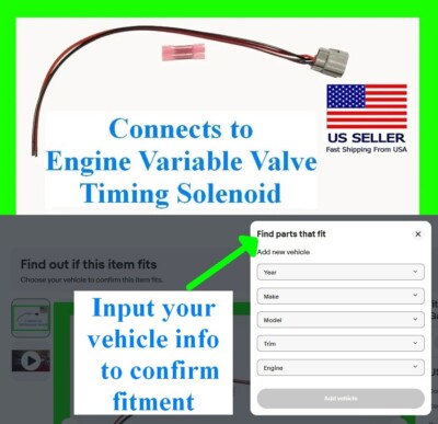 VVT Engine Variable Valve Timing Solenoid Connector Pigtail Plug ...