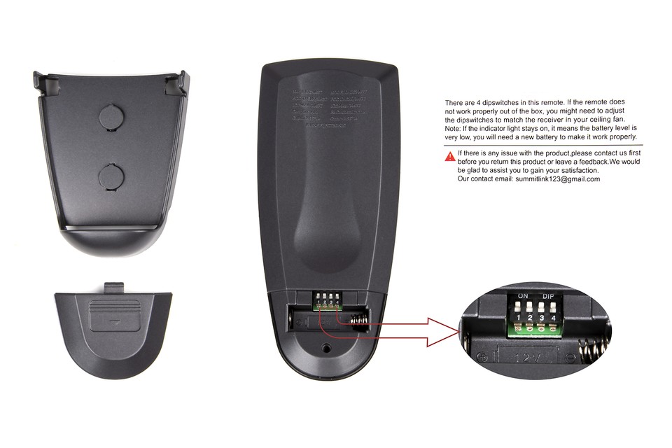 Replacement Remote UC7083T Hampton Bay Ceiling Fan Wireless Dual Lights ...