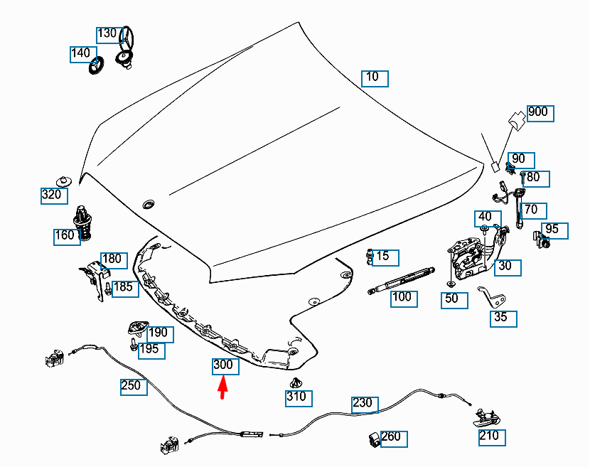 MERCEDES-BENZ C-CLASS W205 Bonnet Insulation Panel A2056820026 New ...
