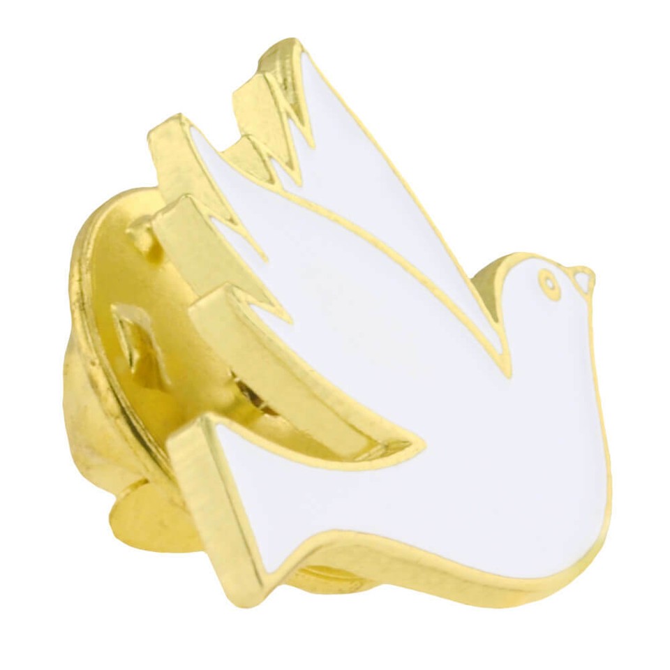 PinMart's White Dove Gold Plated Enamel Lapel Pin | eBay