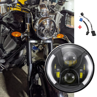 For Victory V92 C/SC/TC Kingpin Vegas 7" LED Headlight Assembly Turn ...