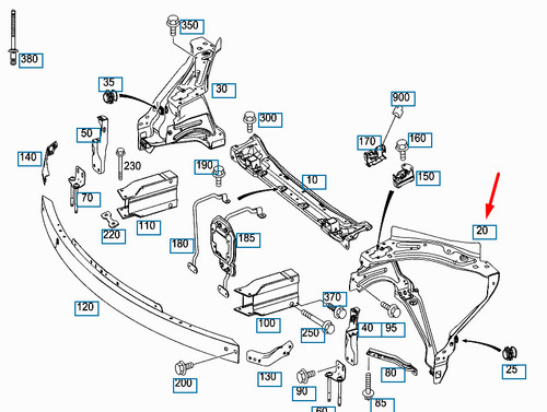 NEW MERCEDES-BENZ GLK-CLASS X204 LEFT HEADLIGHT MOUNTING FRAME ...