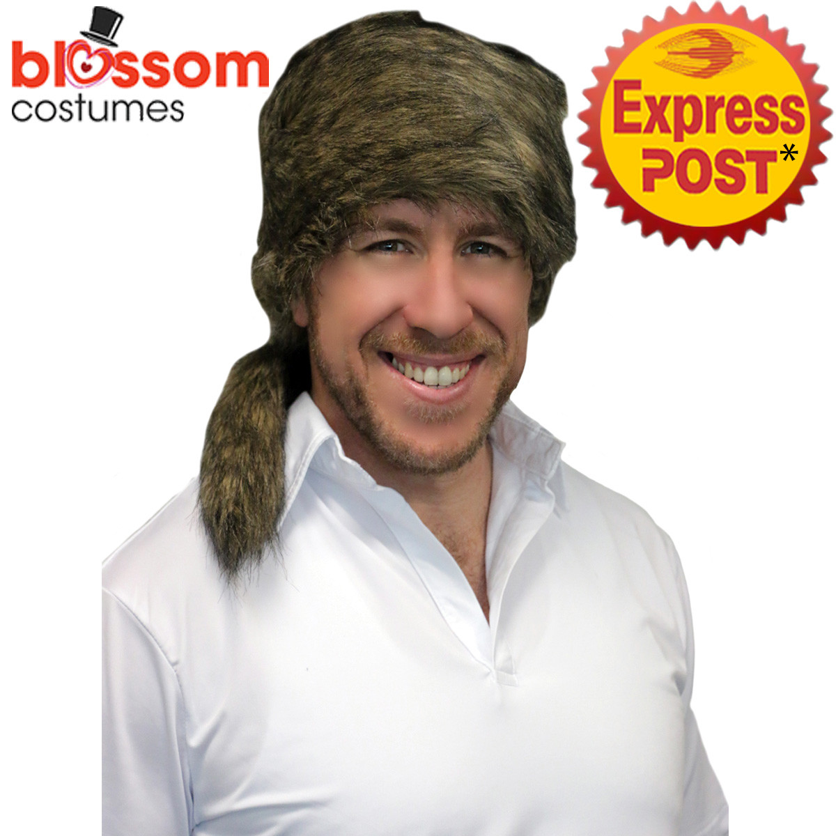 AS252 Davey Crockett Daniel Boone Raccoon Coonskin Trapper Fur Costume ...