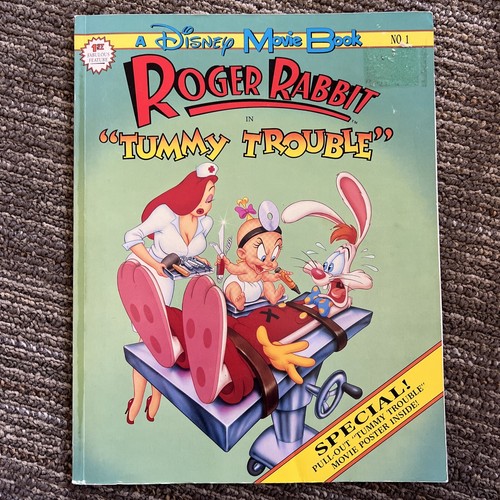 Vintage Roger Rabbit Tummy Trouble With Poster Inside! Disney Book | eBay