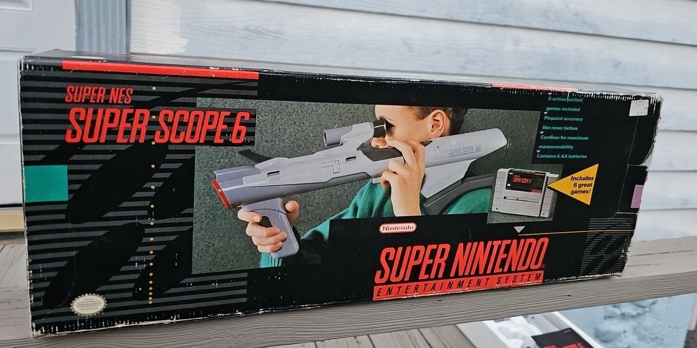 Super Nintendo SNES Super Scope 6 Light Gun Complete in Box w/ Game | eBay