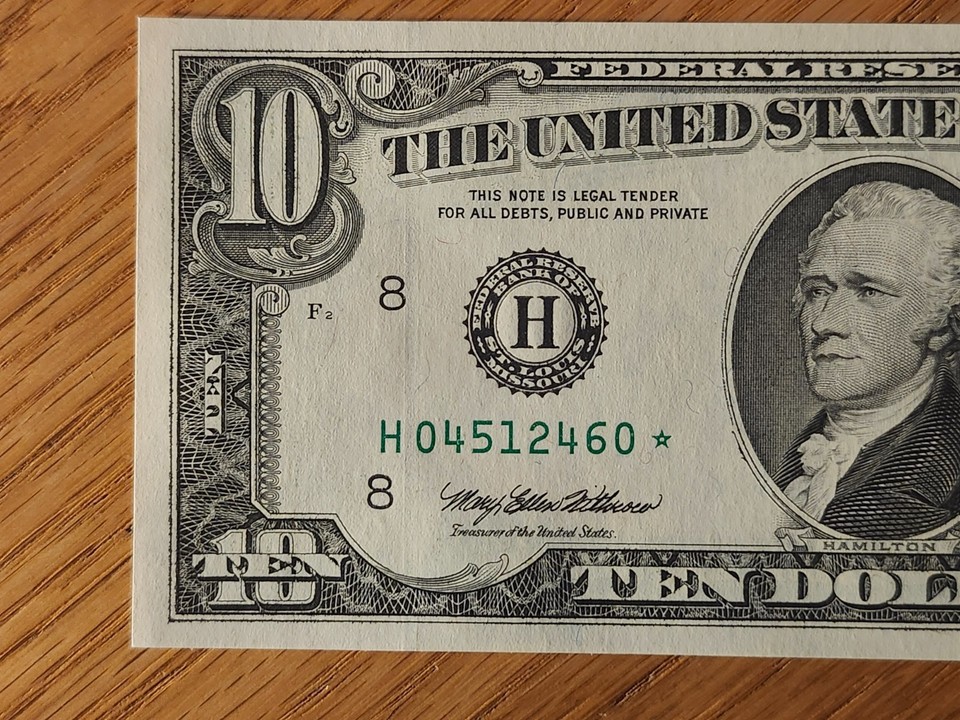 1995 $10 "STAR NOTE" GEM/UNC ST LOUIS #H04512460* | eBay