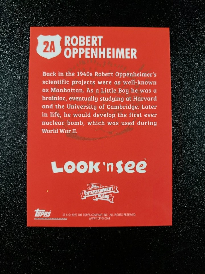 Adam Bomb Robert Oppenheimer 2023 Garbage Pail Kids Topps X Ermsy ...