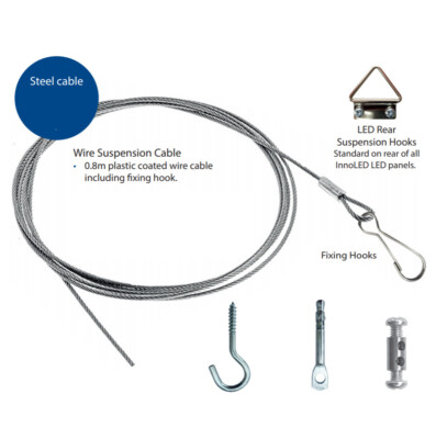 LED Panel Hanging Kit Steel Cable Hooks Screws - InnoLED 300023 | eBay UK