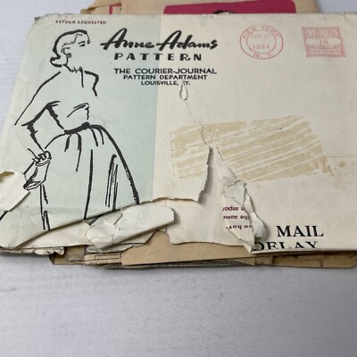 VTG Anne Adams 4684 Dress Pattern Sz 16.5 50s? 60s? Curvy Dapper Retro ...