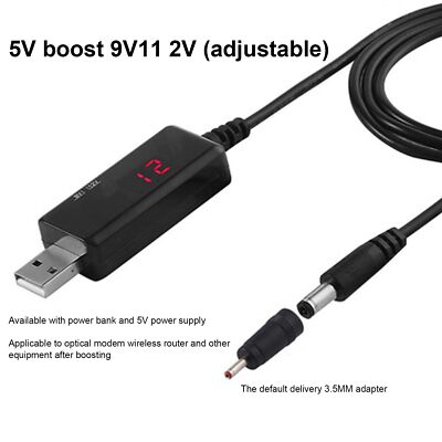 USB To DC Cable Power Bank Router Cord 5V To 9V 12V Step‑Up Adjustable ...