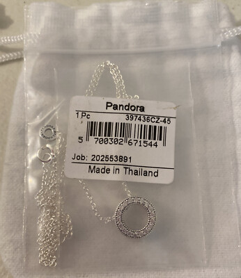 NEW! AUTHENTIC PANDORA SILVER HEARTS OF PANDORA NECKLACE #397436CZ-45 ...